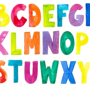 Alphabet Clip Art Watercolor Doodle Clipart Cards Download Free ...