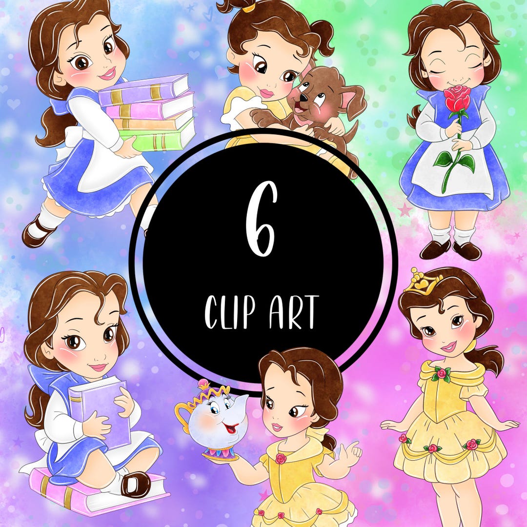 Baby Toddler Princess Belle Clip Art, Beauty and the Beast PNG Clip Art ...