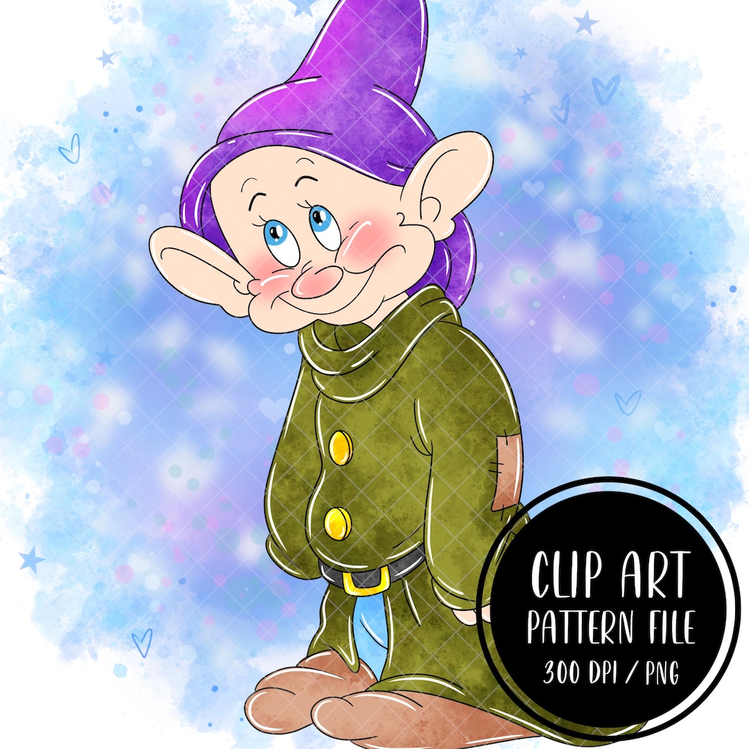 Dopey Princess Snow White Clip Art PNG, Cartoon Clipart Sublimation PNG ...