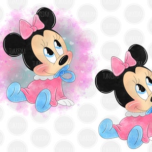 Baby Minnie Mouse Clipart, PNG Clip Art, Cartoon Sublimation PNG - Etsy