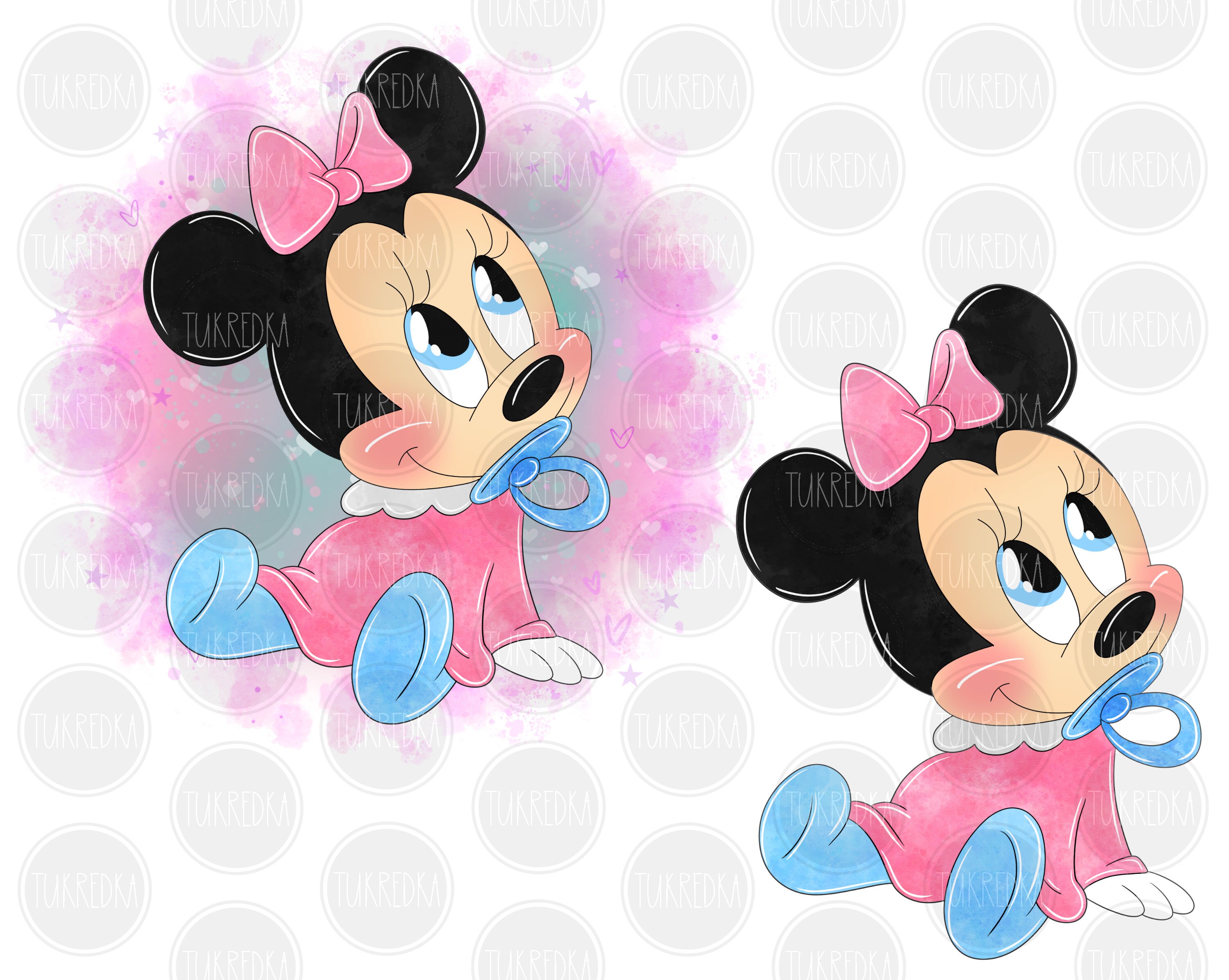 Baby Minnie Mouse Clipart, PNG Clip Art, Cartoon Sublimation PNG - Etsy