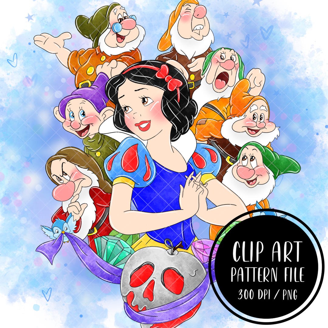 Princess Snow White Clip Art PNG, Cartoon Clipart Sublimation PNG ...
