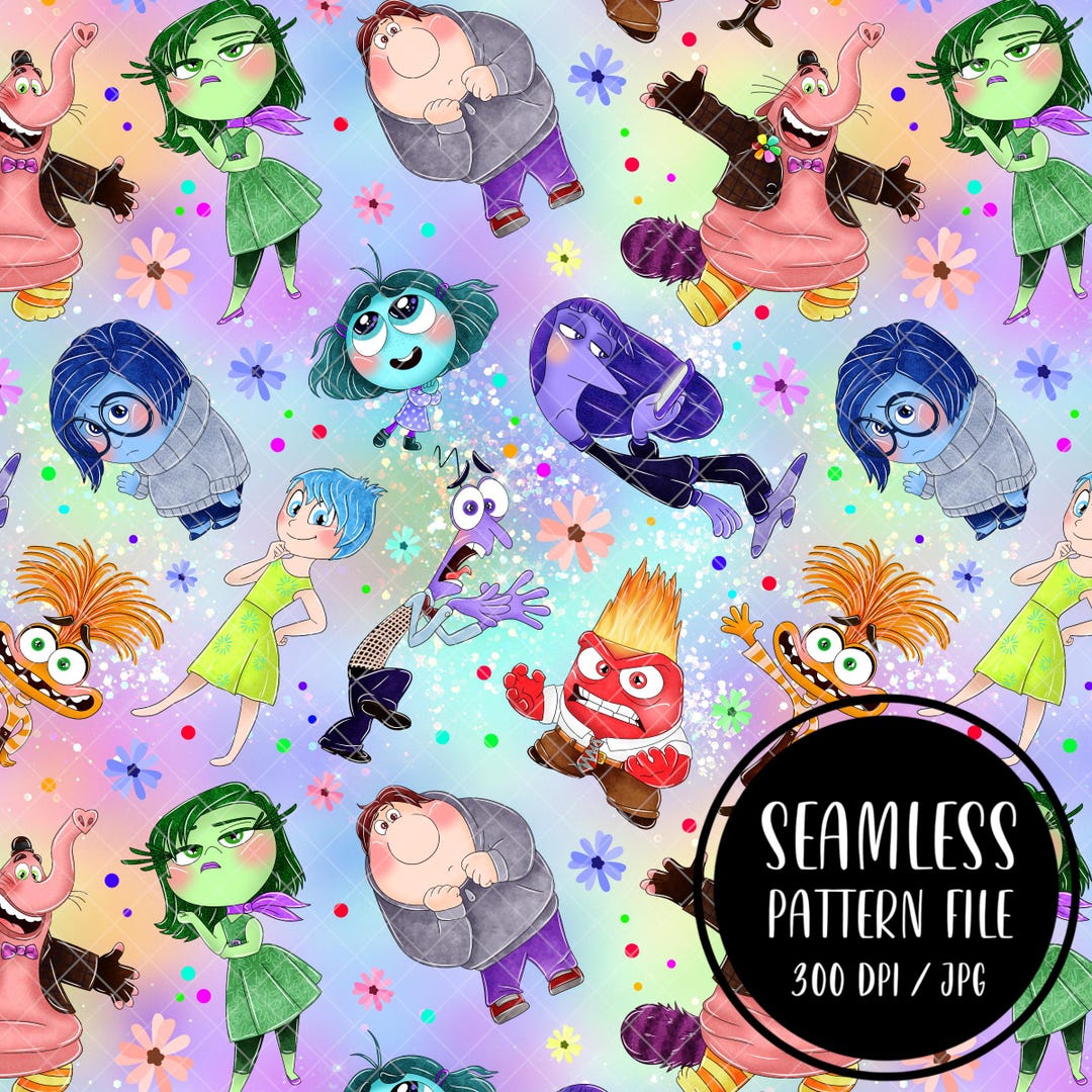 Inside Out Seamless Pattern, Digital Paper Background Download JPG - Etsy