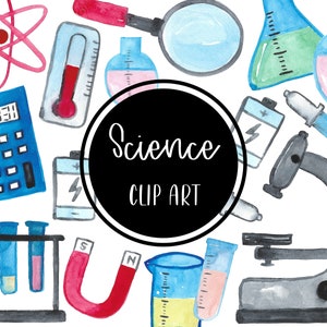Science Clip Art Watercolor Handpainted Digital Clipart School Clip Art ...