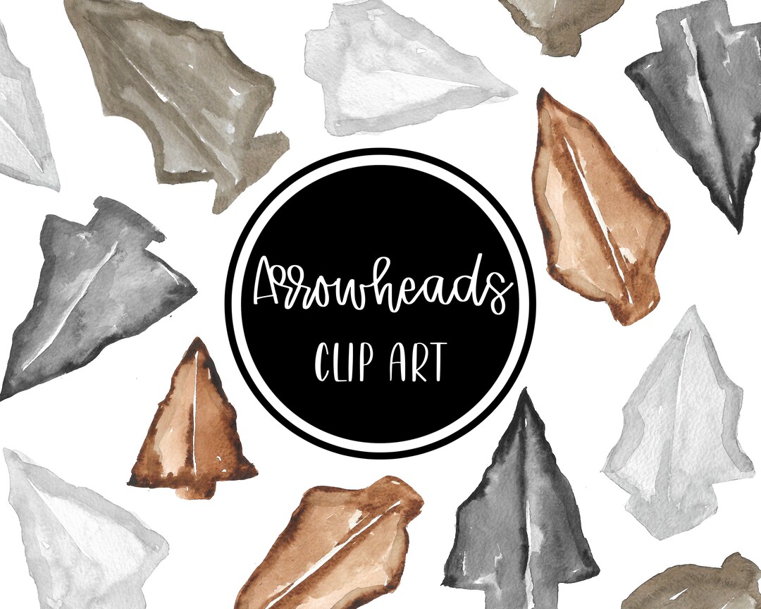 Arrowheads Clip Art Watercolor Handpainted Native Americanal Digital ...