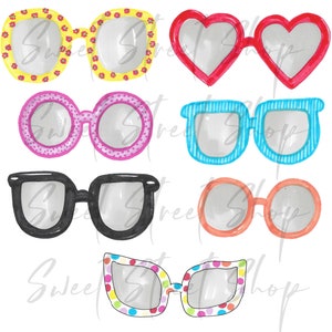 Sunglasses Clip Art Handpainted Digital Clipart Glasses Summer Sun ...