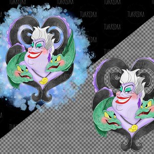 Princess Villain Ursula Flotsam Jetsam Clip Art, the Little Mermaid PNG ...