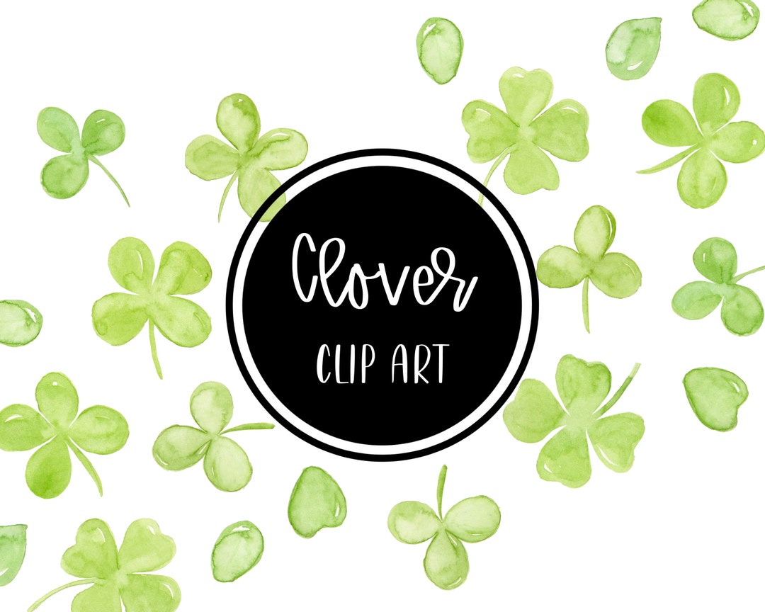 Clover Clip Art Watercolor Handpainted Digital Clipart Leave Leaf ...