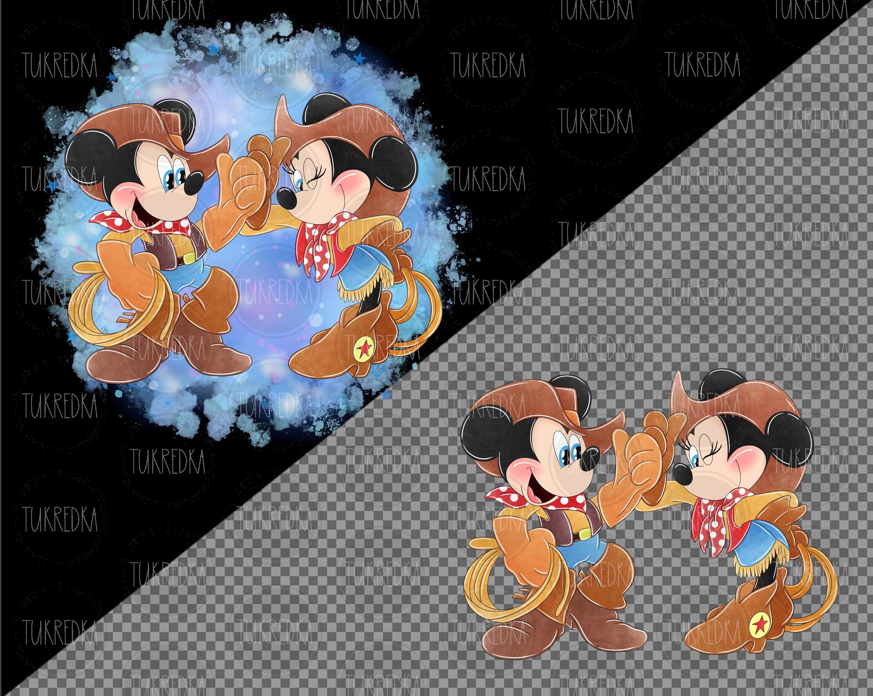 Mickey and Minnie Mouse Cowboy Clipart, PNG Clip Art, Cartoon ...