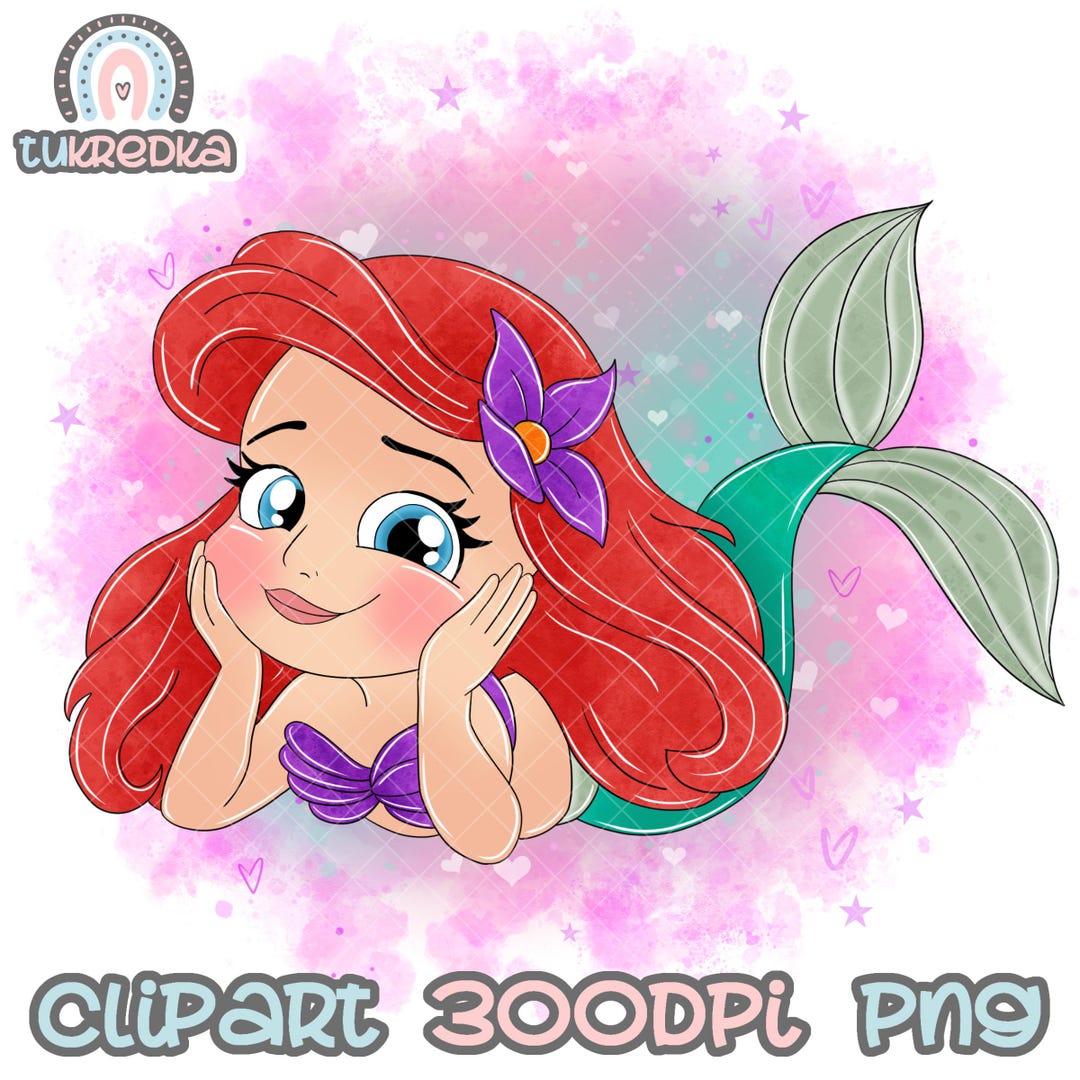 Baby Toddler Princess Ariel Clip Art, the Little Mermaid PNG Clip Art ...