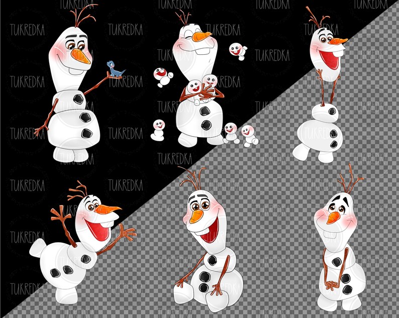 Set of Olaf Snowman Frozen Clip Art PNG Clipart Cartoon Christmas ...