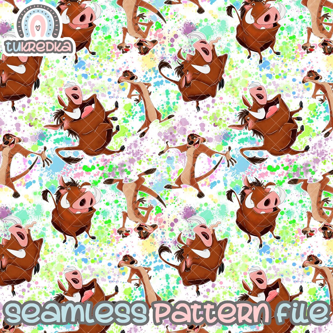 The Lion King Simba Pumba Timon Seamless Pattern, Digital Paper ...