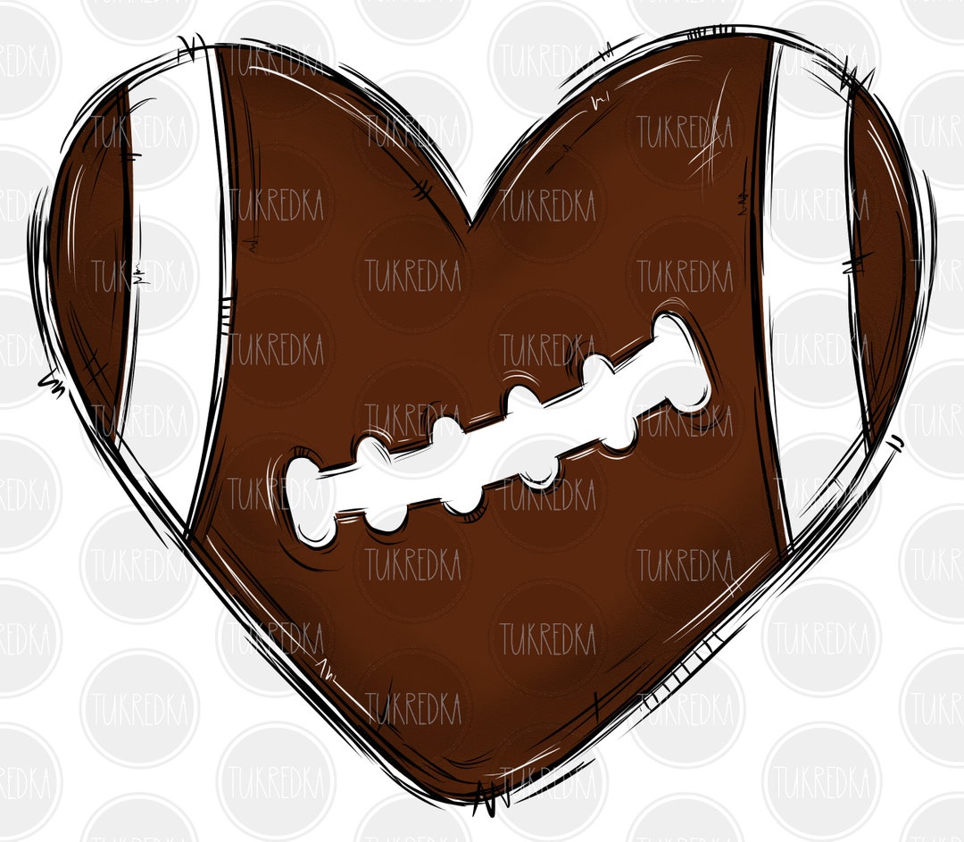 Football Heart Sublimation Design PNG Sports Clip Art Sports Clipart ...