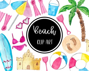 Beach Day Clipart Bundle, Beach Pngs, Kids Clipart, Summer Clipart ...