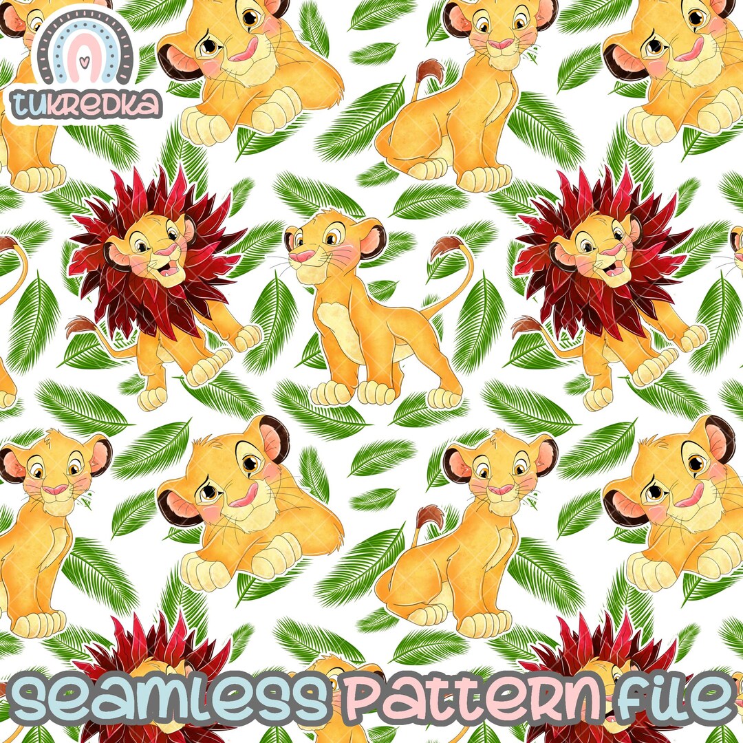 The Lion King Simba Pumba Timon Seamless Pattern, Digital Paper ...