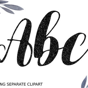 Alphabet Clip Art Black Glitter Alphabet Letters Cards Download Free ...