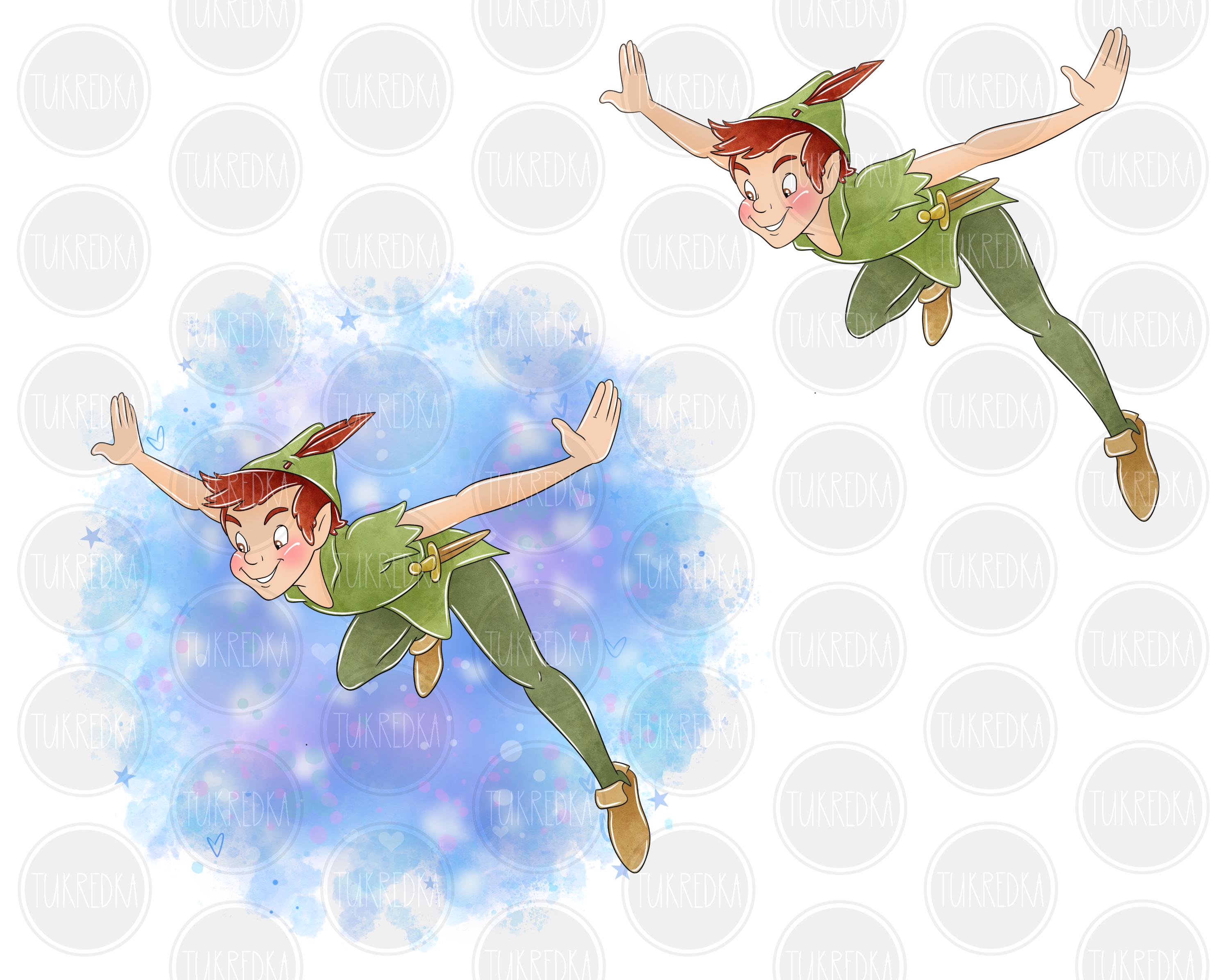 Peter Pan Cute Clip Art PNG, Cartoon Clipart Sublimation PNG Cartoon ...