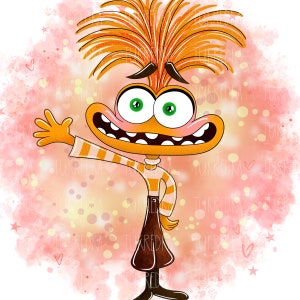 Inside Out Anxiety Clip Art PNG, Hand Drawn Cartoon Clipart Sublimation ...