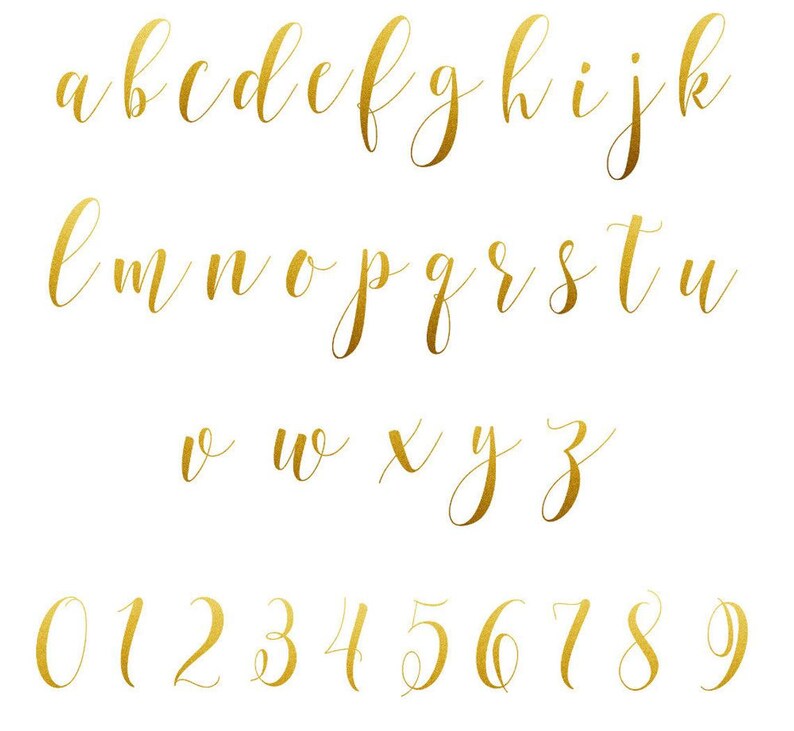Alphabet Clip Art Foil Gold Alphabet Letters Cards Download - Etsy