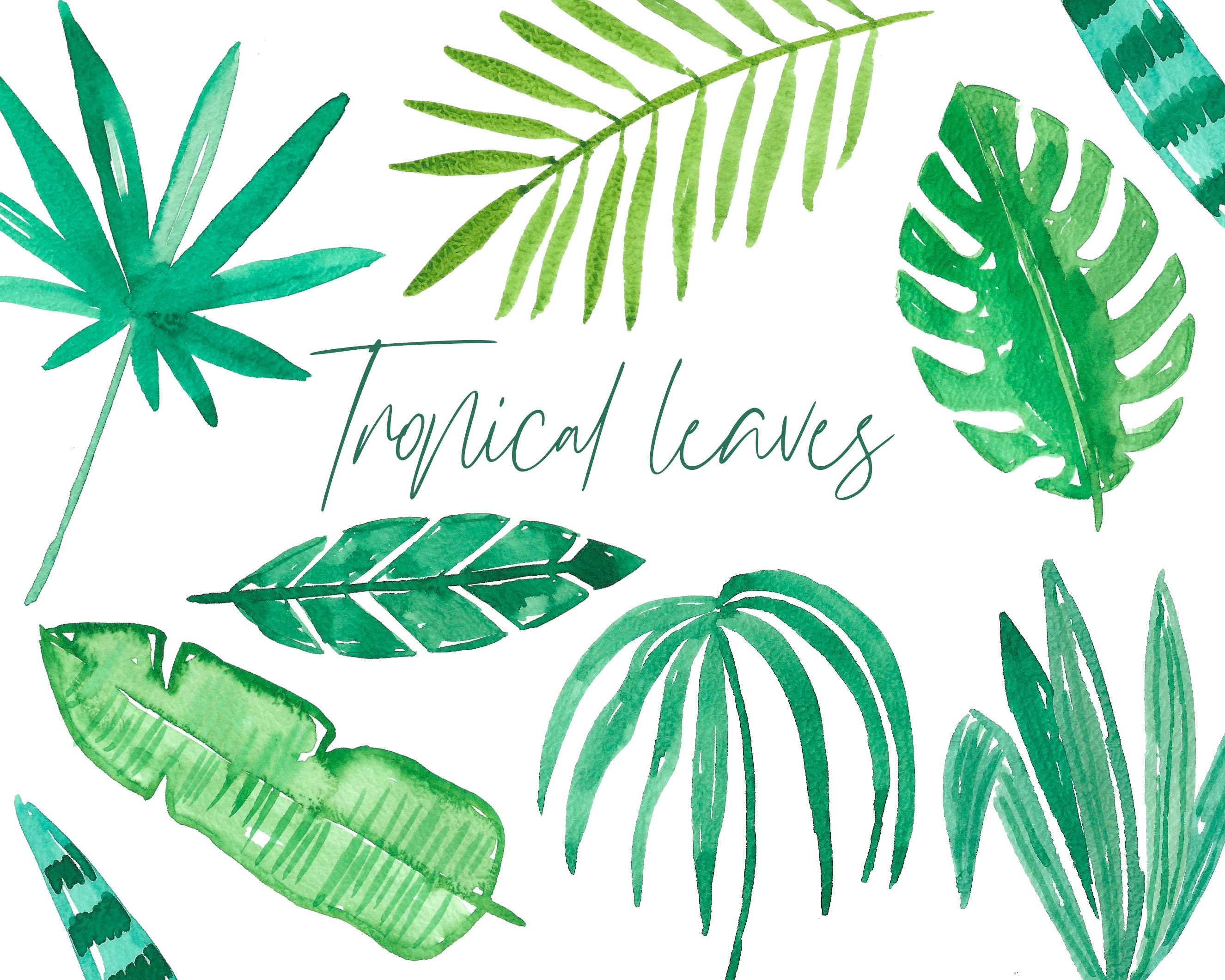 Paper, Party & Kids Craft Supplies & Tools Black Leaves Watercolor ...