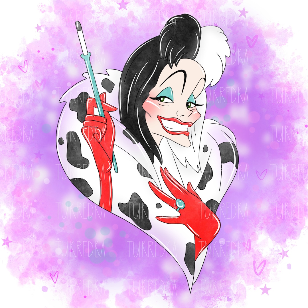101 Dalmatians Cruella De Vil Clip Art PNG, Cartoon Clipart Sublimation ...