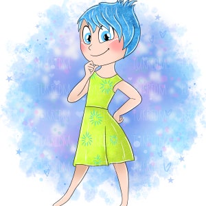 Inside Out Joy Clip Art PNG, Hand Drawn Cartoon Clipart Sublimation PNG ...