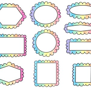Frames Doodle Border Rainbow Clipart Handpainted Digital Clipart Frame ...