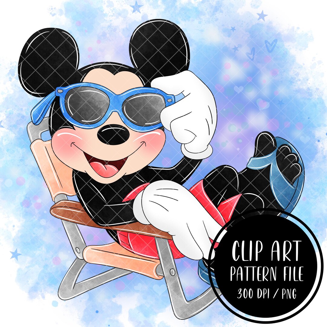 Mickey Mouse Beach Clipart, PNG Clip Art, Cartoon Sublimation PNG - Etsy