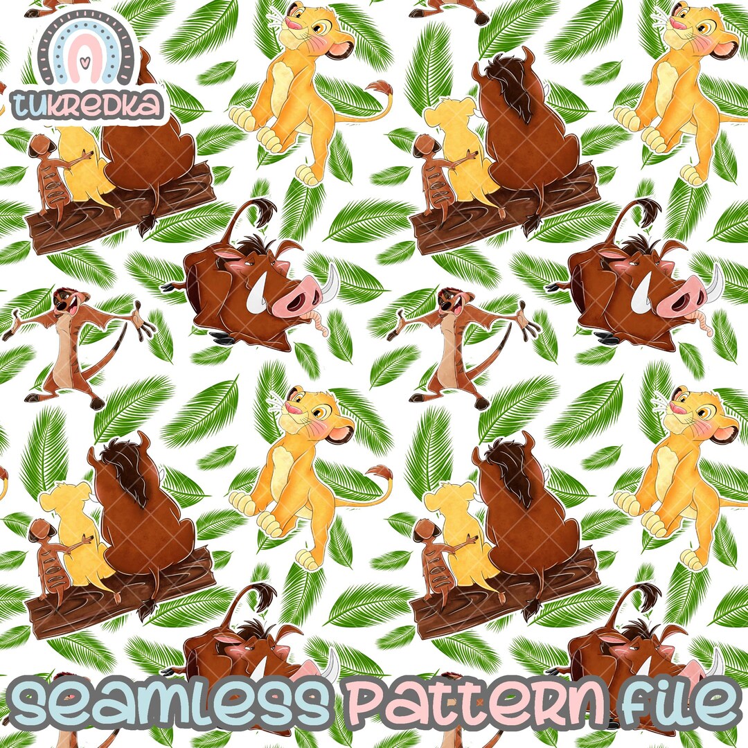 The Lion King Simba Pumba Timon Seamless Pattern, Digital Paper ...