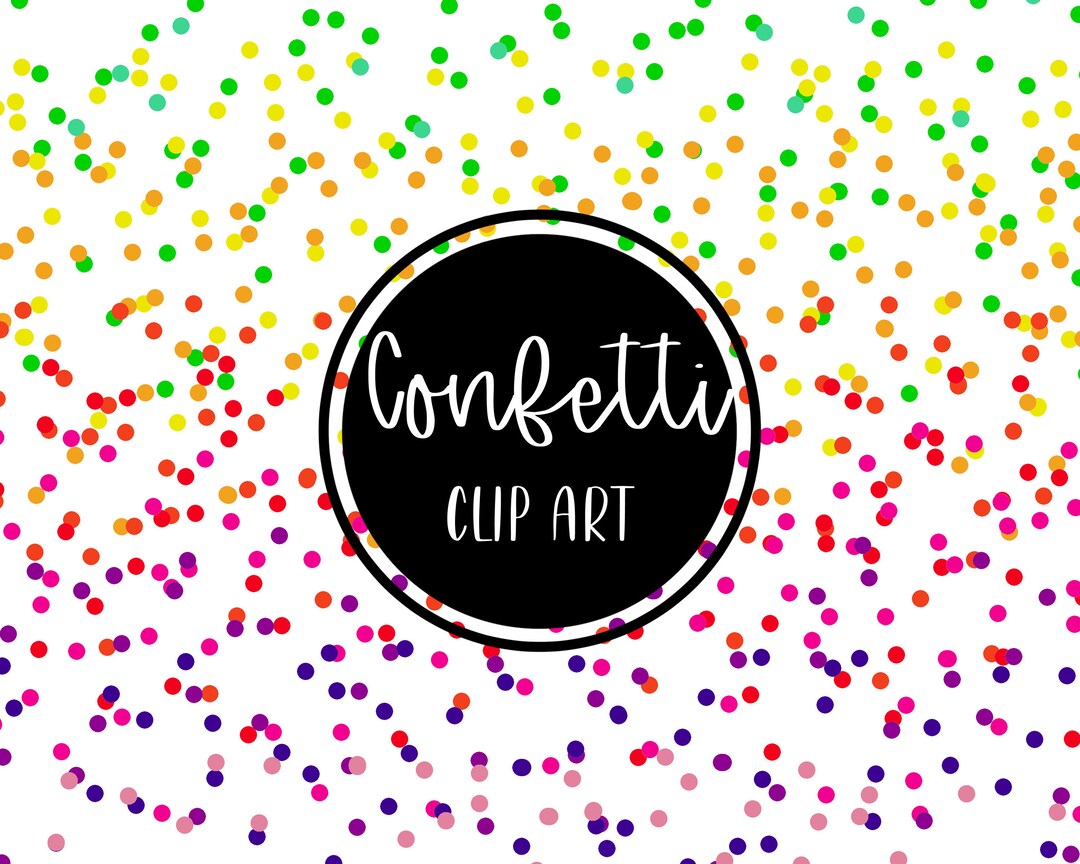Digital Confetti Colorful Border Confetti Clipart Confetti Invitation ...