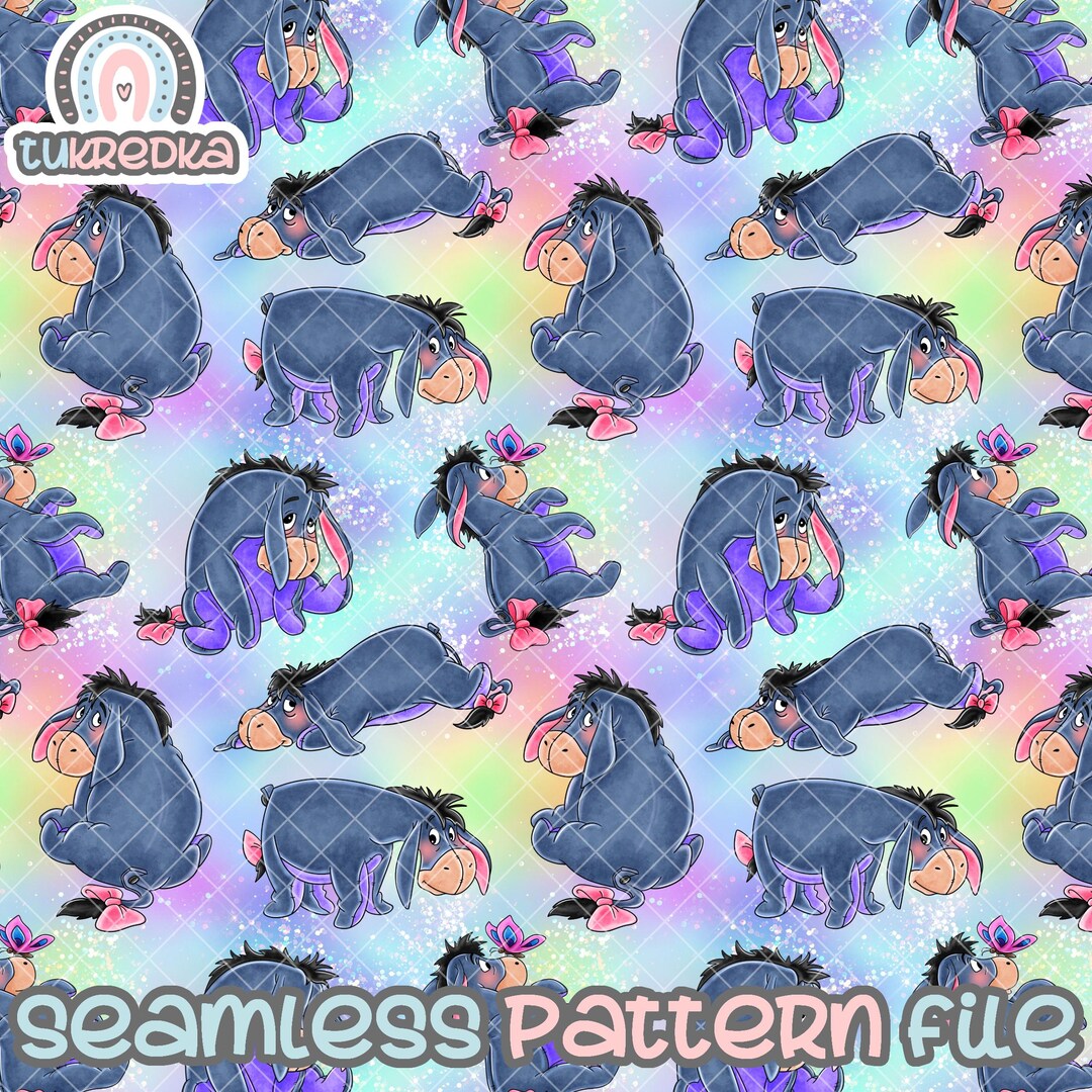Winnie the Pooh Eeyore Seamless Pattern, Digital Paper Background ...