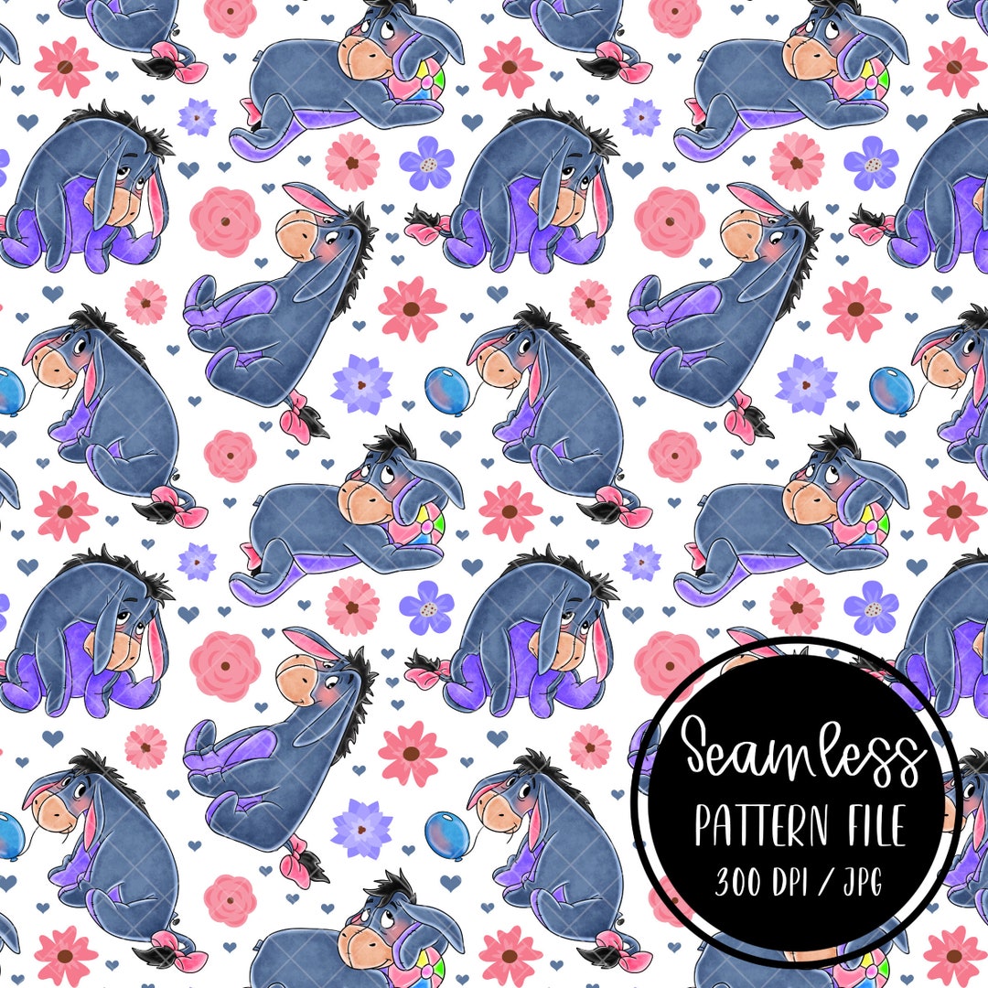 Winnie the Pooh Eeyore Seamless Pattern, Digital Paper Background ...