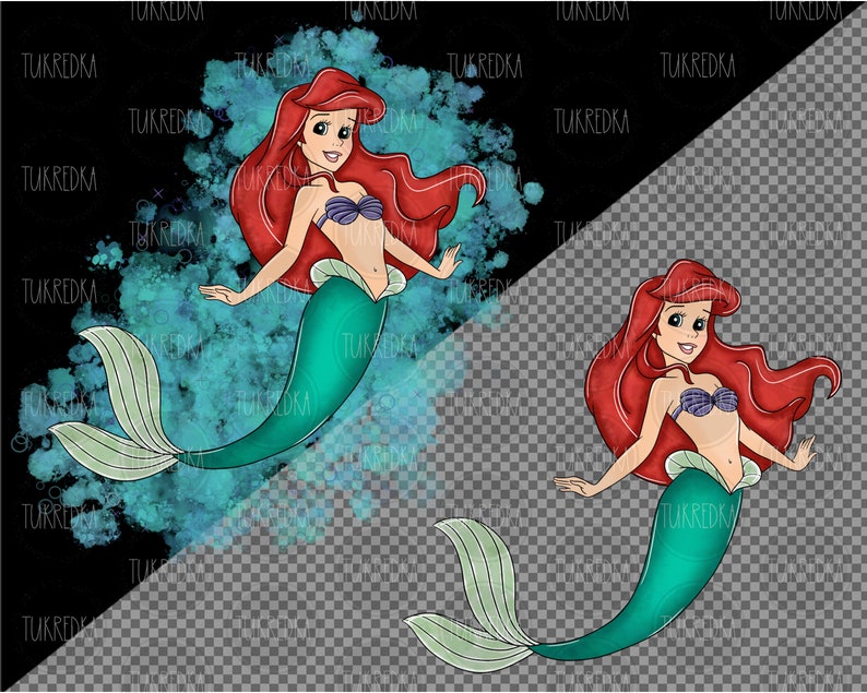 Princess Ariel Clip Art the Little Mermaid PNG Clip Art - Etsy