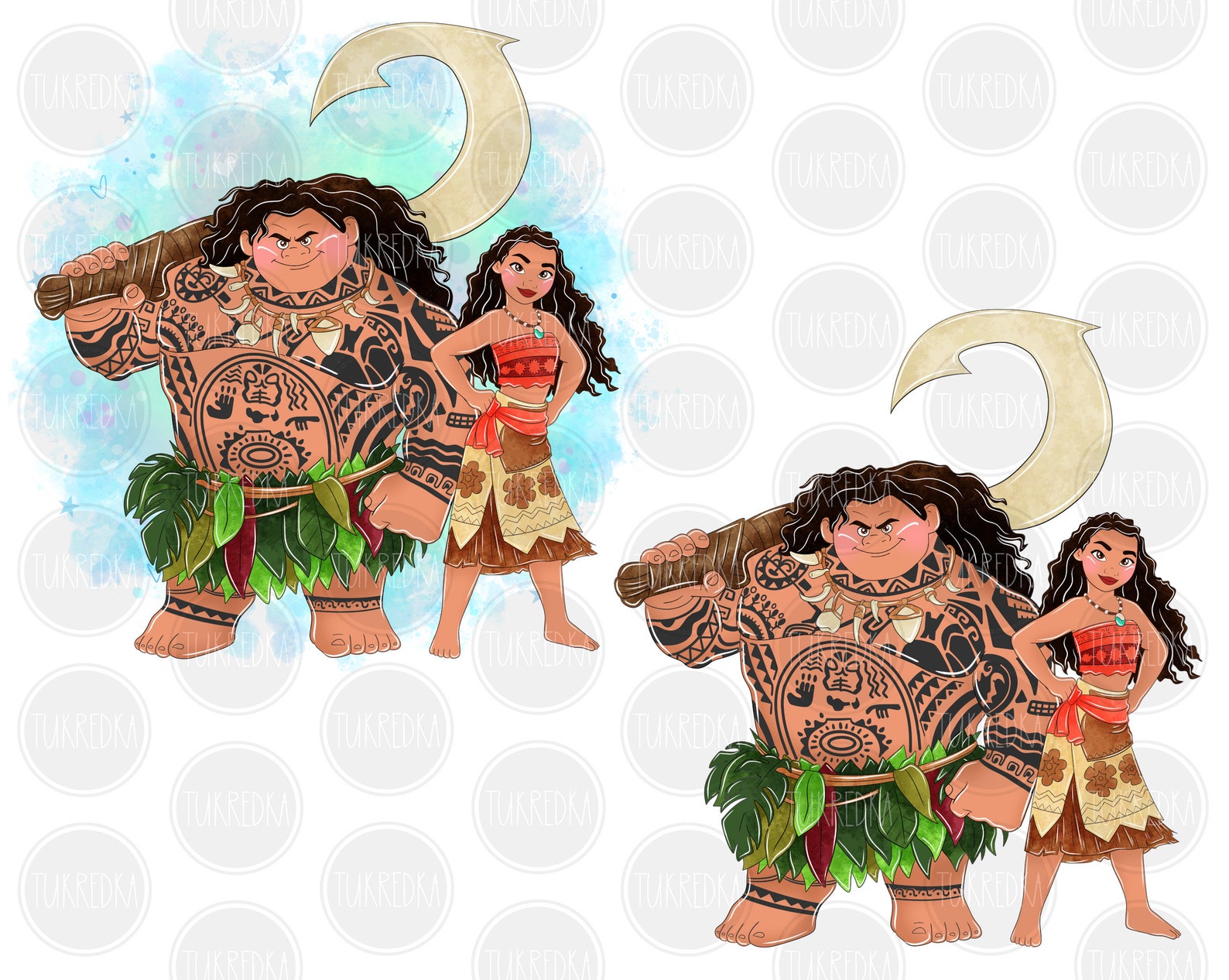 Princess Moana Maui Clipart Sublimation PNG, Vaiana Clipart, Cartoon ...