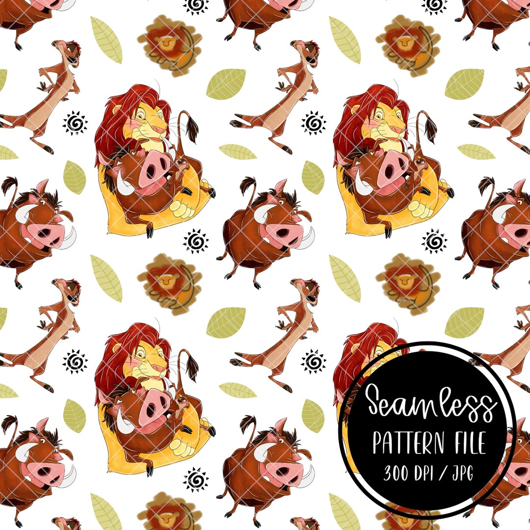 The Lion King Simba Seamless Pattern, Digital Paper Background Download ...