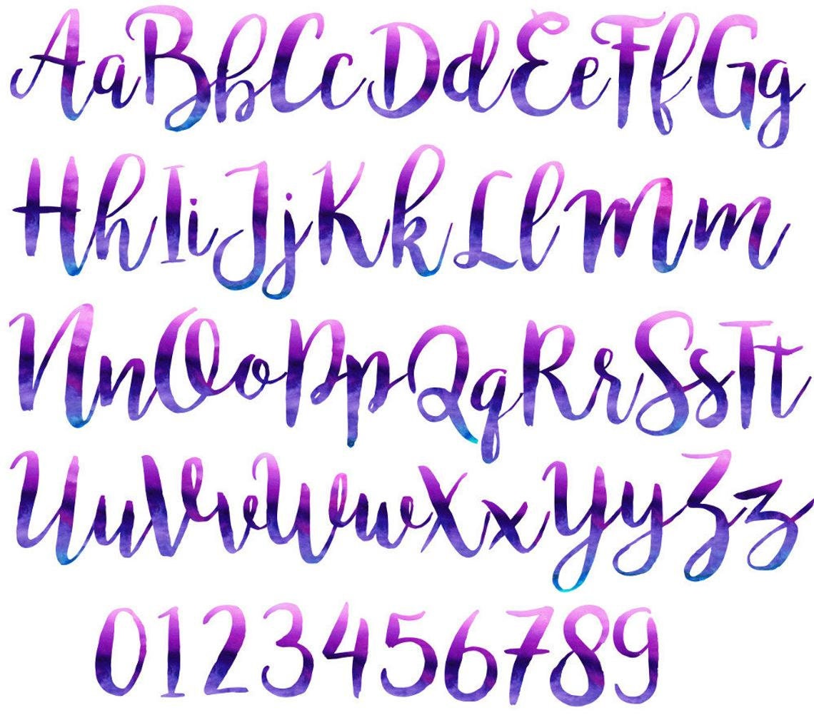 Ombre Alphabet Clip Art Ombre Alphabet Letters Cards Download - Etsy