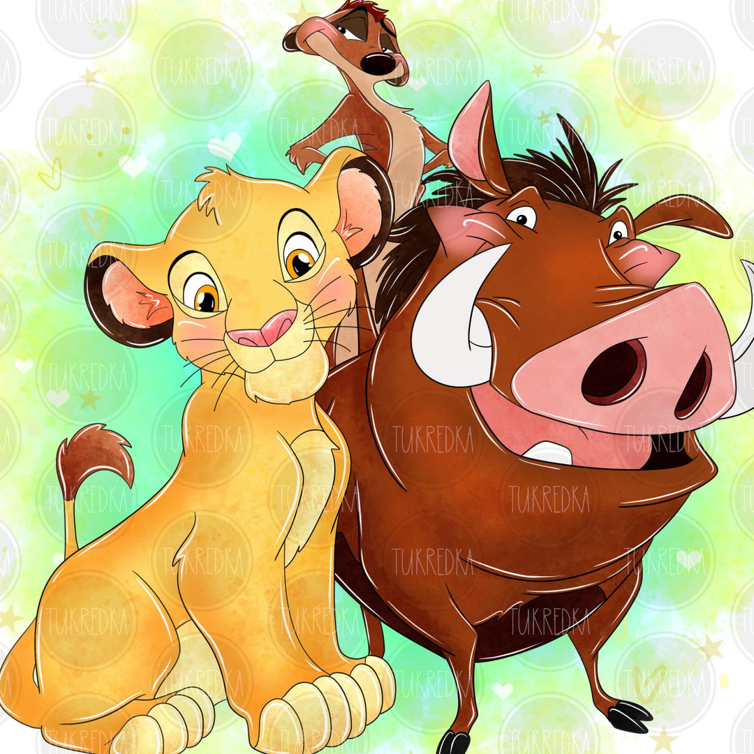 The Lion King Simba Pumbaa Timon Clip Art PNG, Cartoon Sublimation PNG ...