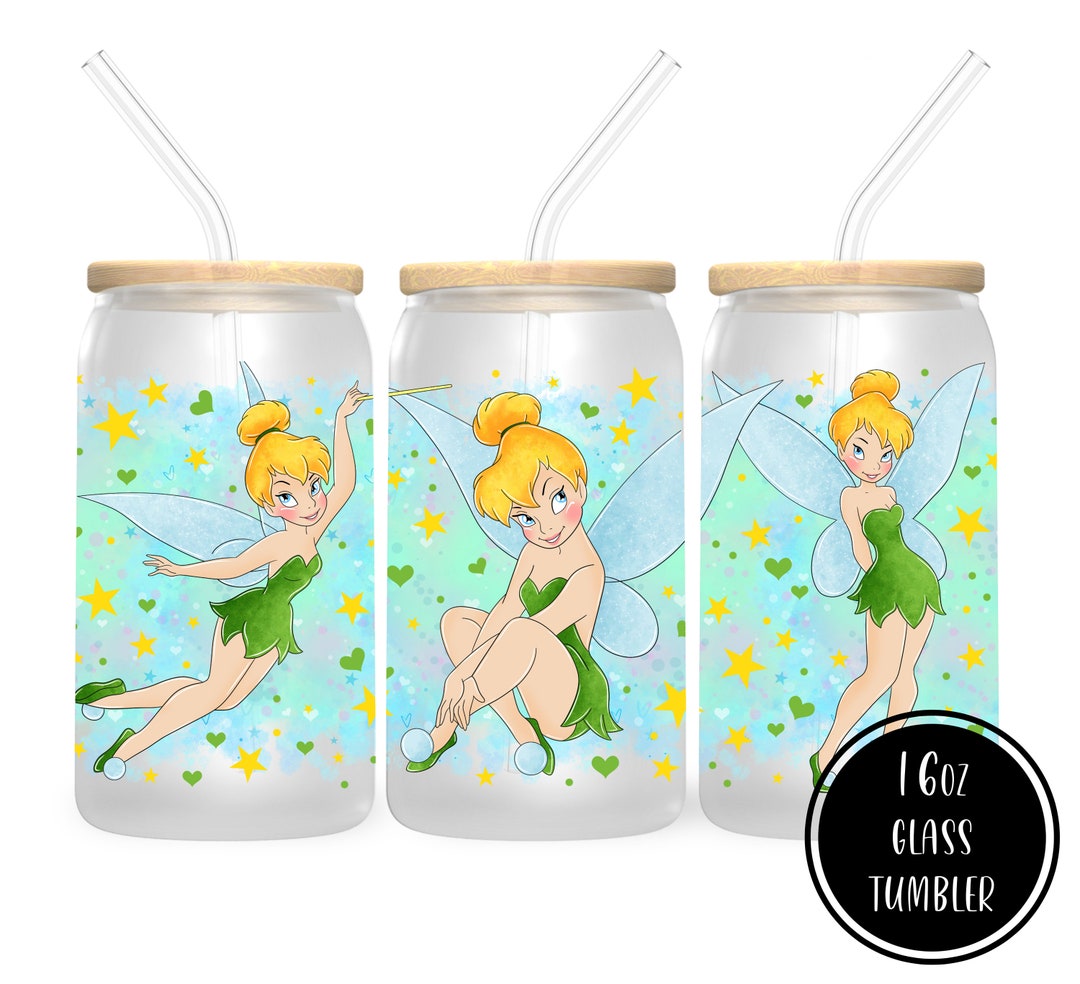 Tinkerbell Cup PNG File DIGITAL DOWNLOAD 16oz Glass Tumbler Design ...