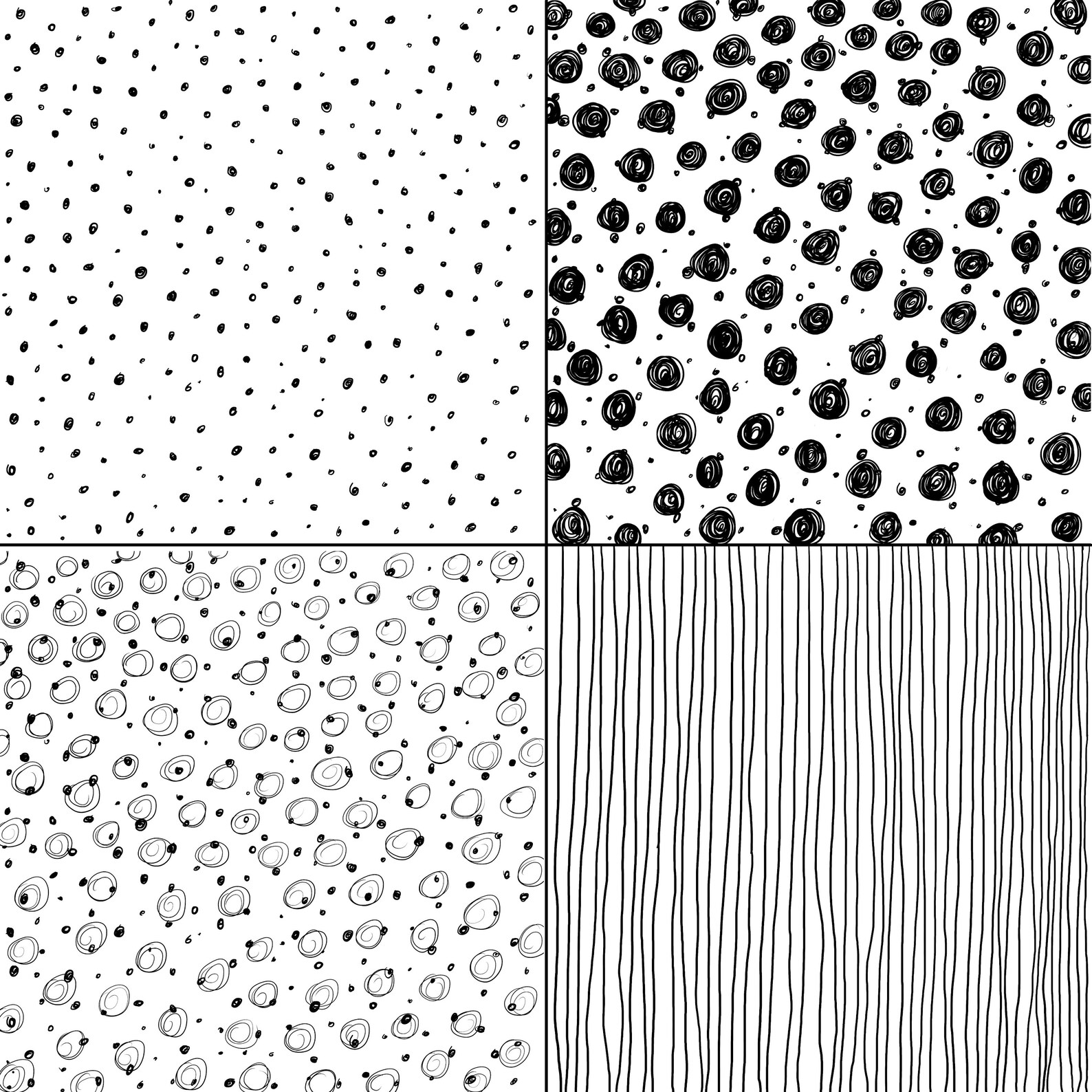 Digital Paper Doodle Black and White Digital Handn Draw | Etsy