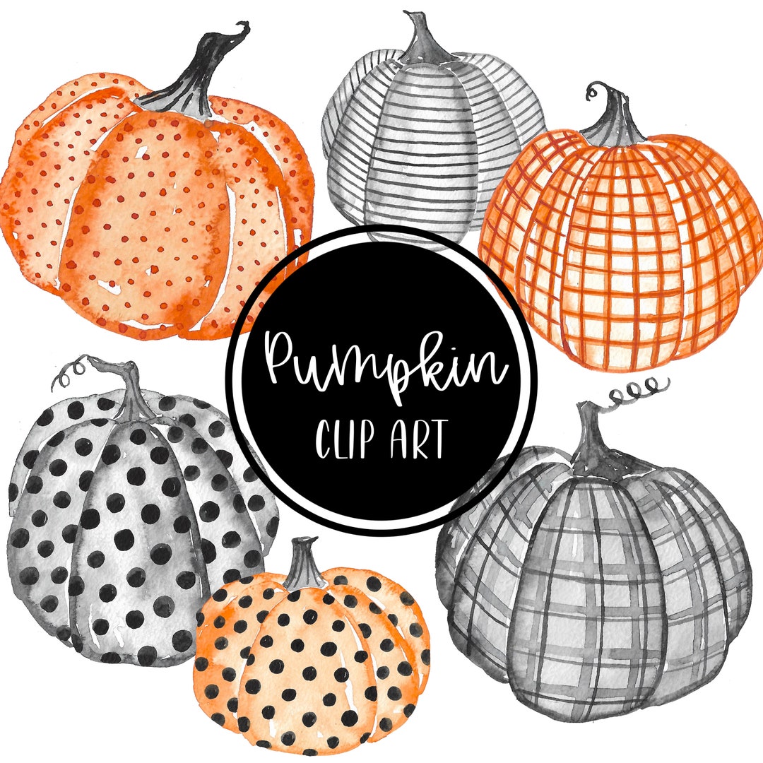 Halloween Pumpkin Clip Art Watercolor Digital Clipart Jackolanterns ...