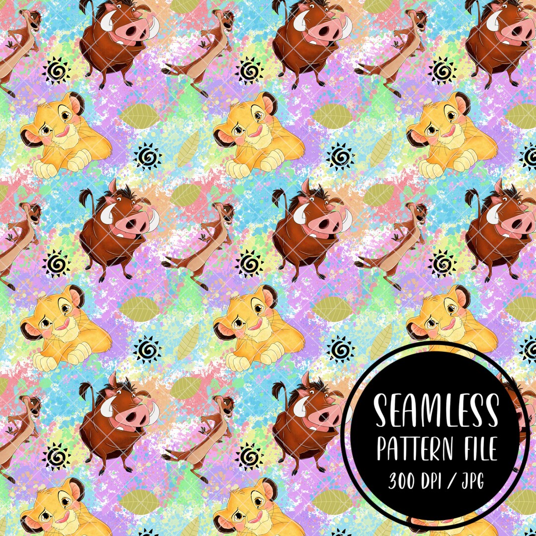 The Lion King Simba Pumba Timon Seamless Pattern, Digital Paper ...