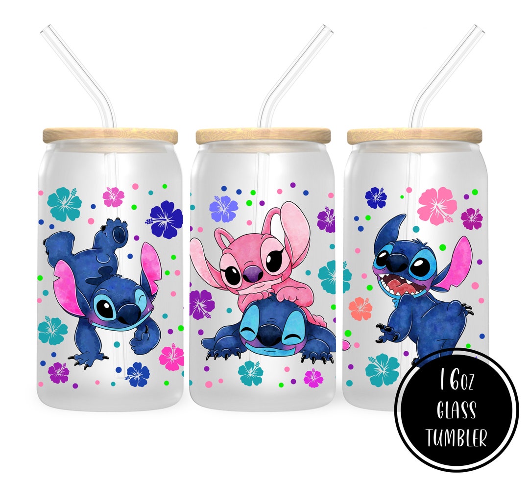 Stitch and Angel Cup PNG File DIGITAL DOWNLOAD 16oz Glass Tumbler ...