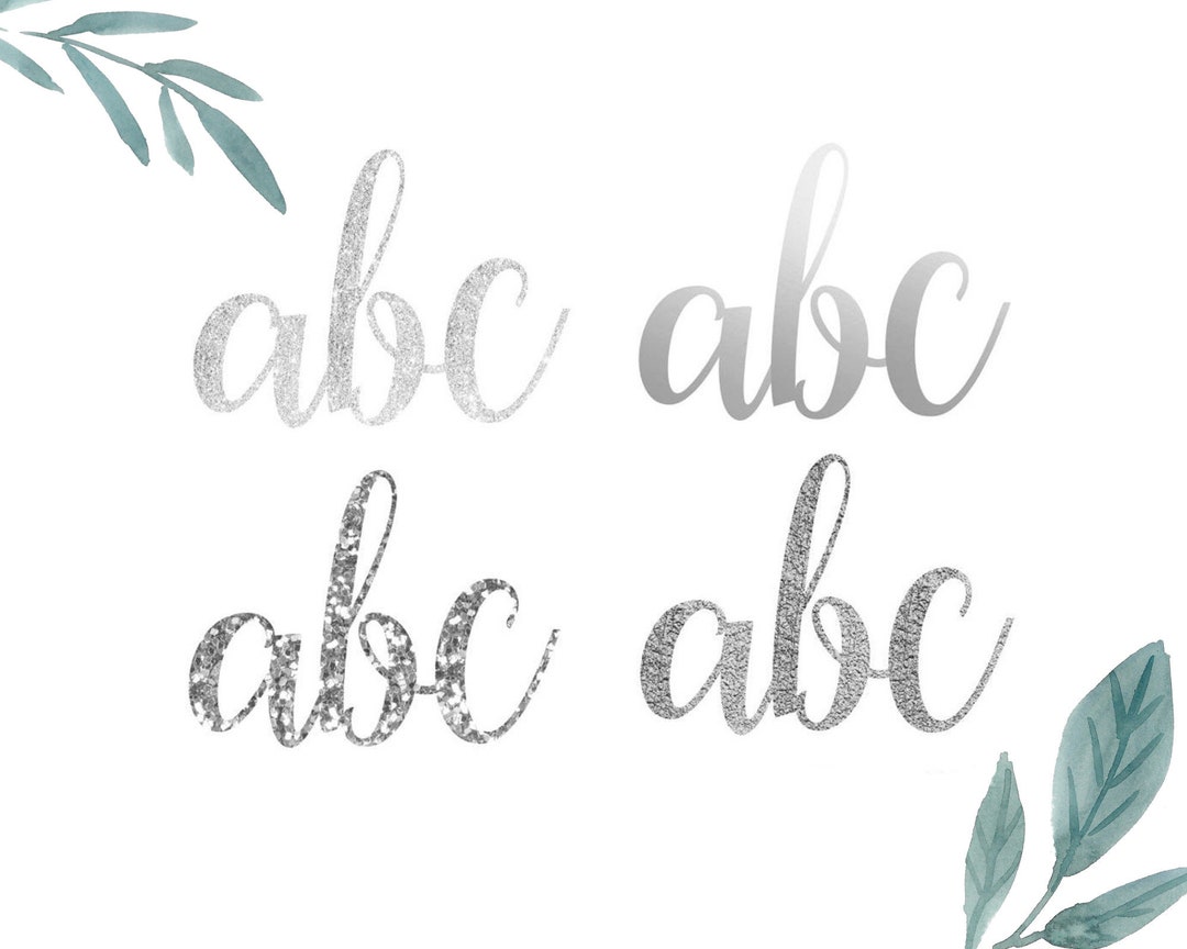 Alphabet Clip Art Glitter Foil Silver Alphabet Cards Download Free ...