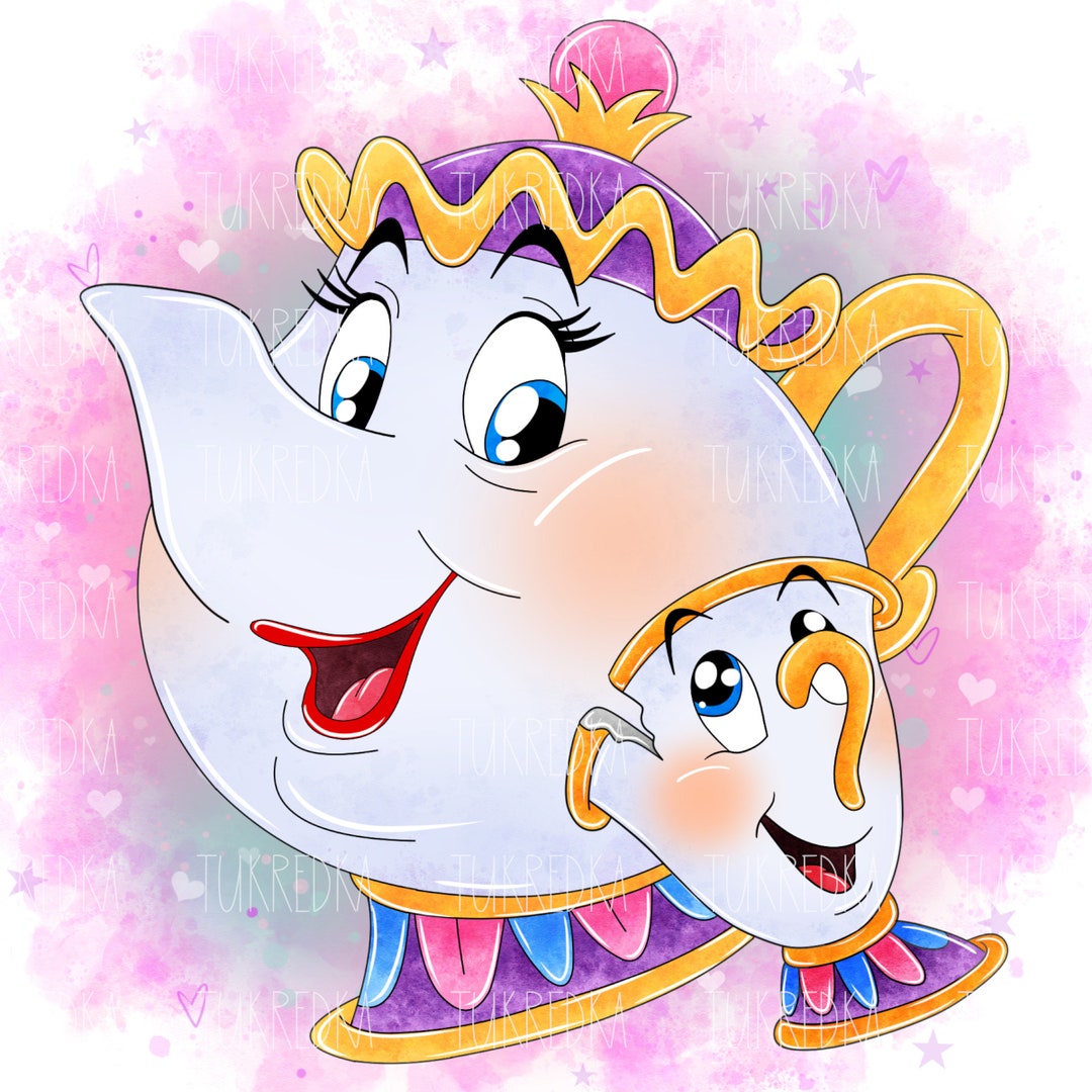 Princess Mrs Teapots & Chip Clipart, Beauty and the Beast PNG Clip Art ...