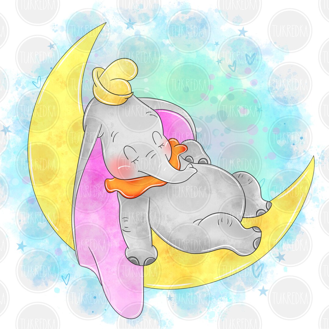 Dumbo Cute Clip Art PNG, Cartoon Dumbo Clipart Sublimation PNG - Etsy