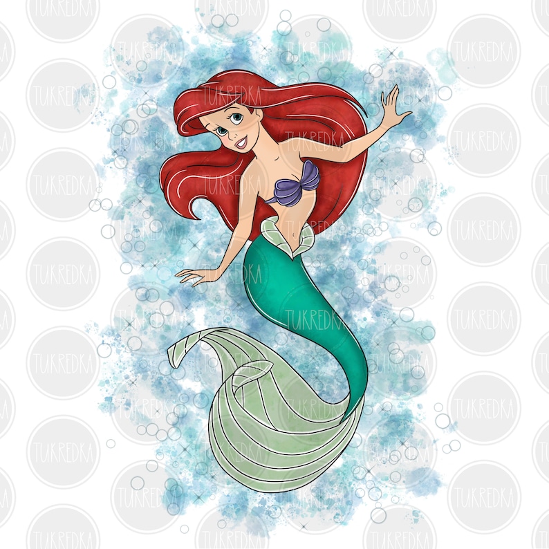 Princess Ariel Clip Art the Little Mermaid PNG Clip Art - Etsy