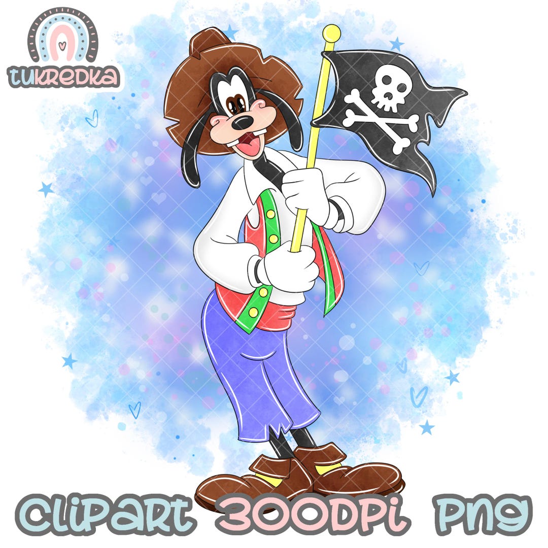 Goofy Mickey Mouse Pirate Clipart, PNG Clip Art, Cartoon Sublimation ...