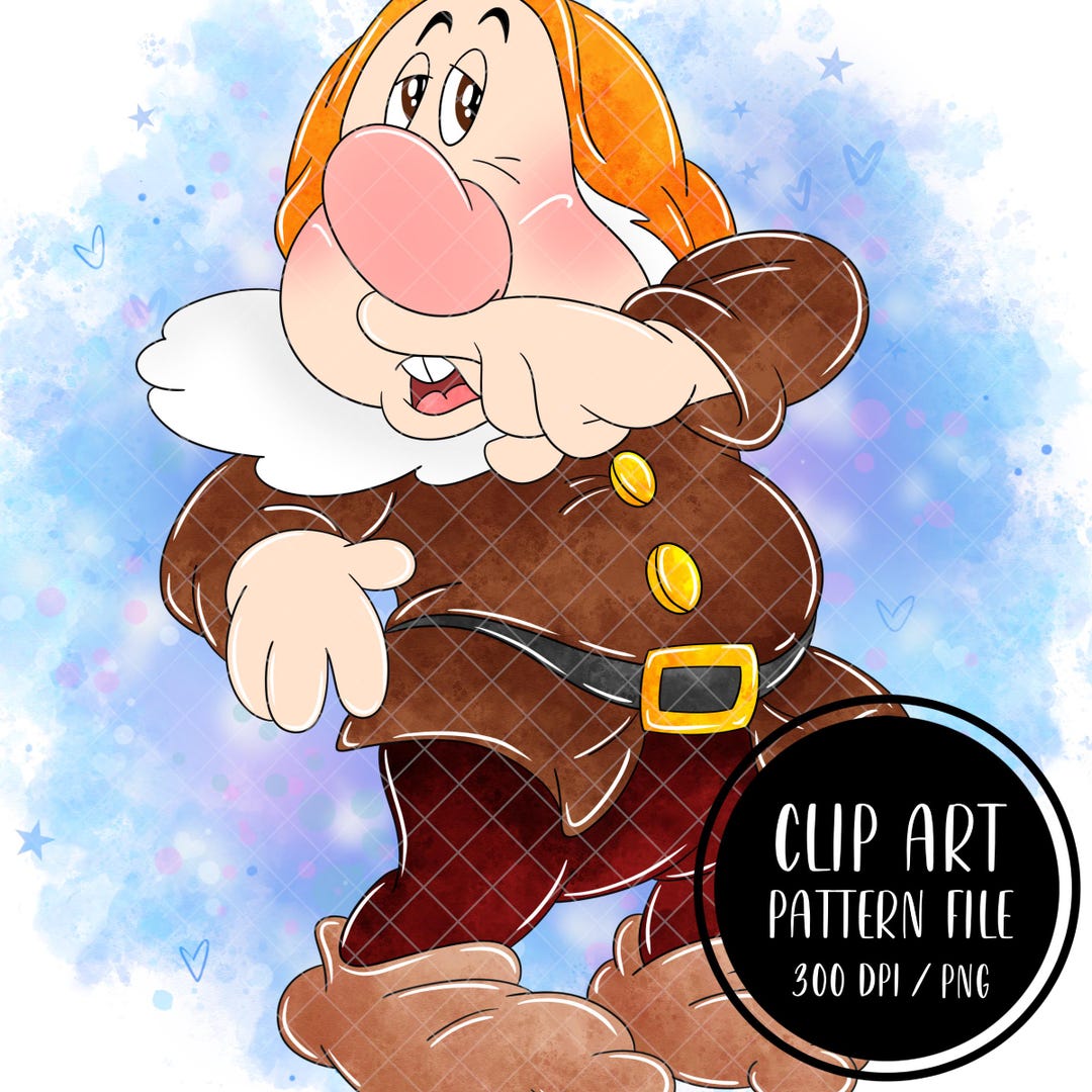 Sneezy Princess Snow White Clip Art PNG, Cartoon Clipart Sublimation ...