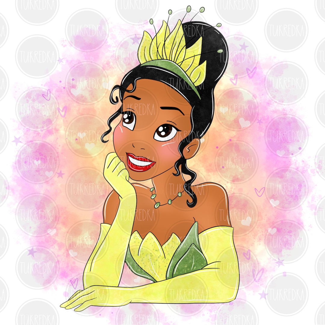 Princess Tiana Clip Art Princess And The Frog Png Clip Art Cartoon Sublimation Png Etsy