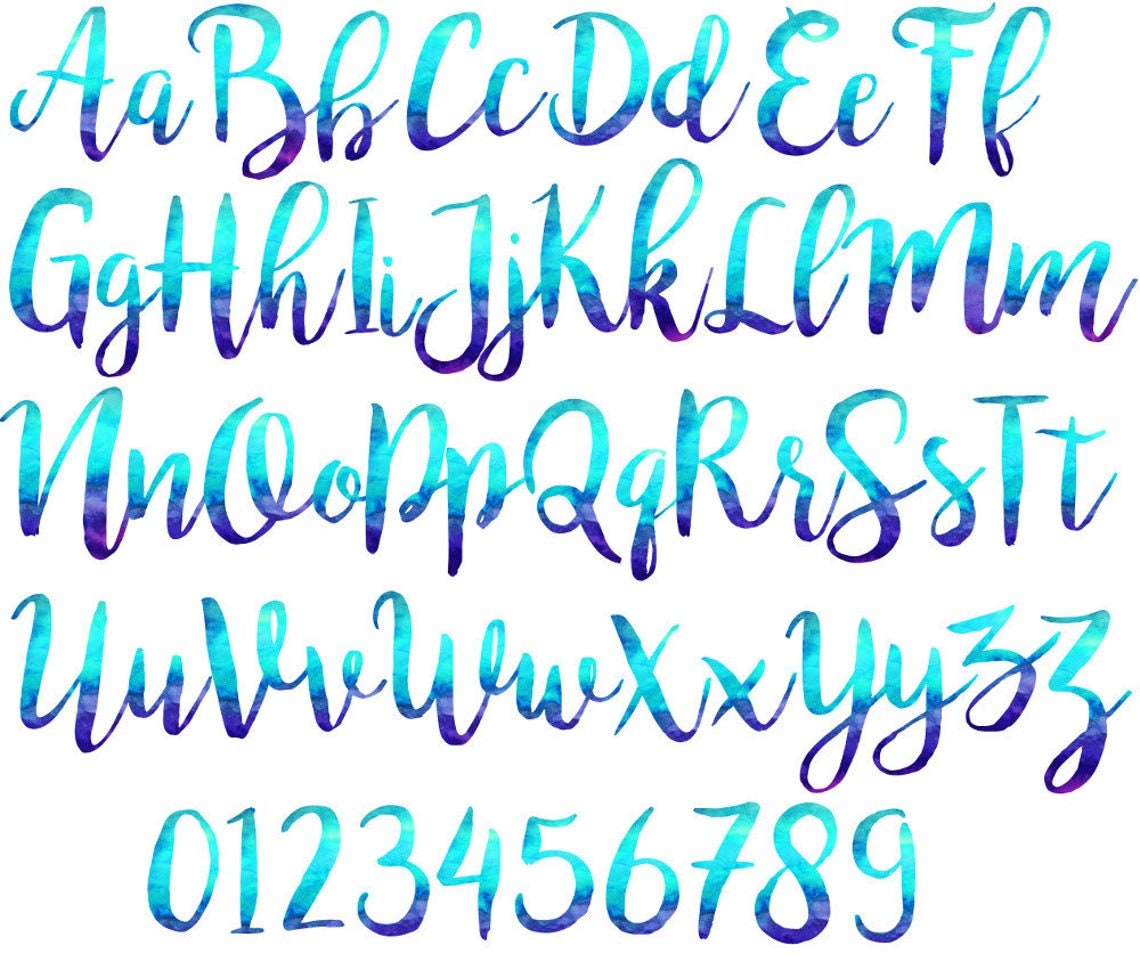 Ombre Alphabet Clip Art Ombre Alphabet Letters Cards Download - Etsy